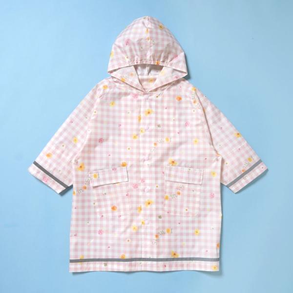 ■　レインコート　100-110cm・110-120cm　■通気性も良いポケッタブルのレインコート。〇デザイン・トラッドなブラックウォッチの柄にラッキーモチーフであるツバメとフランスのことわざ"Apr&amp;#232;s la pluie...