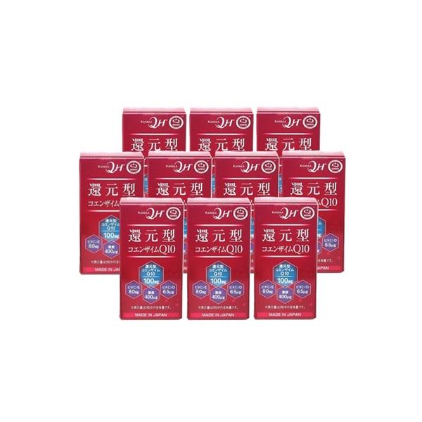 還元型 コエンザイムQ10 カネカ社製 60粒 10個セット本品はカネカ社製の「還元型コエンザイムQ10」を1日2粒中に100ｍｇ配合し、さらに、ビタミンE、葉酸、ビタミンＤを配合しました。ビタミンEは、抗酸化作用により体内の脂質を酸化から...