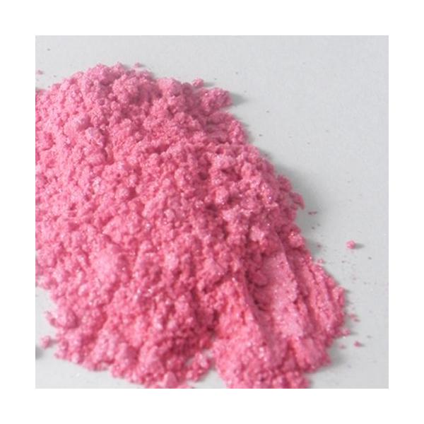 ファンデーションやチーク・石けん・アロマキャンドルの色材に！化粧品グレードの着色顔料。やや赤みを帯びた明るい輝くようなピンクです。 すべてのPHで安定した色が出ます。 手作りのファンデーション、チーク、口紅、ネイル、バスフィズ、アロマキャン...