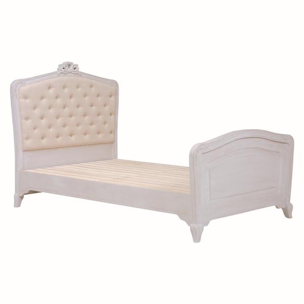 クラシックな上品さとモダンなテイストをあわせ持つアンティーク風ベッド。すのこ使用で通気性がよく湿気を逃します。セミダブルサイズ。【品番】2101699700【品名】ハンプトンシリーズ　ベッド（アンティークホワイト）　RB-1943AW-SD...