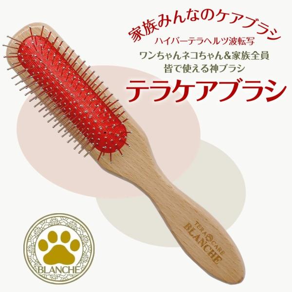 テラケアブラシは、１秒間に１兆回の電子振動をするテラヘルツ有効波を特殊な技術でピンやクッションブラシの柄にまで全てに転写している、最先端の育成光線を閉じ込めた魔法のようなヘアブラシです。■ 毎日のブラッシングでセルフマッサージ■ 水分子がキ...