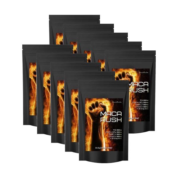 【商品名】マカ ラッシュ【名称】マカ粉末含有加工食品【原材料名】【内容量】22.5g（250mg×90粒）【保存方法】直射日光、高温多湿を避けて冷暗所に保存してください。【販売者】ナチュラルレインボー株式会社【栄養成分表示　3粒（0.75g...