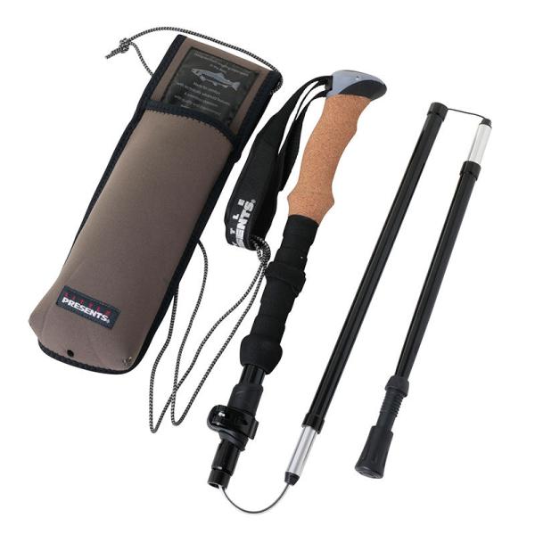 【商品概要】・転ばぬ先の杖。軽量、高強度のグラファイト製のウエーディングスタッフ・先の先端から３ピース目（LITTLE PRESENTSのロゴ入り）を引き出していけば、ストッパーが飛び出てオートマチックに先端３ピースが固定されます・次に調整...