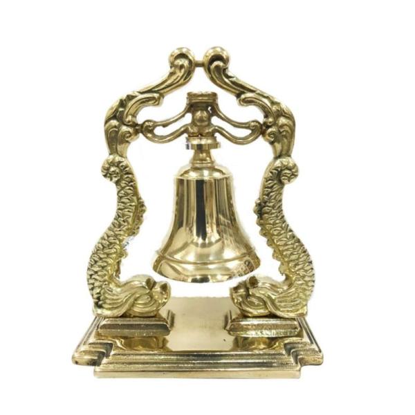【商品名】　SOUND KING サウンドキング 卓上ベル “ドルフィン" SK-DPB1 【商品説明】　・ベルサイズ:?60×70mm・全体サイズ: 130×75×高さ160mm・真鍮製・重さ:約900g 【サイズ】　高さ : 13.80...