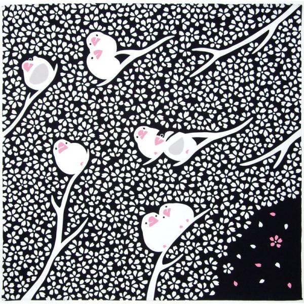 【商品名】　Miyamoto-Towel kenema 和雑貨 手捺染大風呂敷 桜文鳥 66474 90×90cm 【商品説明】　・この製品は染色の特性上色落ちしますので取り扱いには十分ご注意ください。・サイズ:約90×90cm・原産国:日...