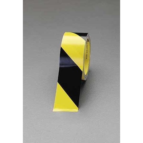 【商品名】　エスコ ESCO ラインテープ(トラ) 50mm×18M EA943LA-10 【商品説明】　・一度伸びると元に戻りにくい、デッドストレッチ性良好です。・厚さ:0.13mm・幅:50mm・材質:基材:塩化ビニール粘着材:ゴム系粘...