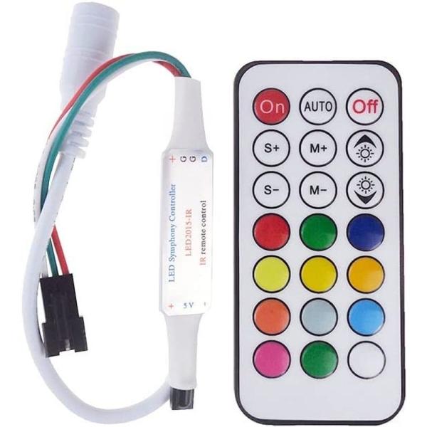 【商品名】　waves RF LED コントローラー WS2812B WS2811用 21key シリアルLED アドレッサブル アドレッサブルLED  【商品説明】　・5V イフェクト63パターン 1個当たり最大で5V/0.06A/0.3...