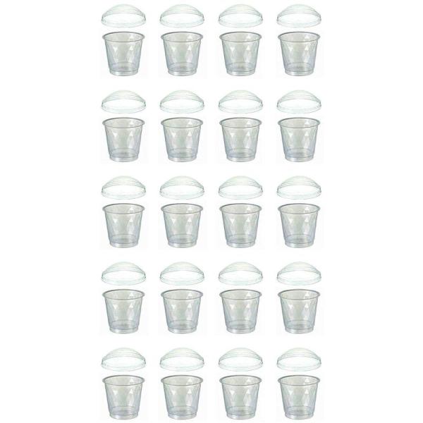 【商品名】　日本製 フタ付 デザートカップ プリンカップ 耐熱 少し大きめ ゼリーカップ プラスチック 製 20個 セット DC150-20 【商品説明】　・20個 容量：約150ml 材質：プラスチック・サイズ：本体カップ　口径約7cm　...
