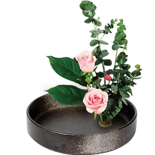 【商品名】　YUYAKESHI花器 華道 生け花用 水盤 花瓶 陶器 挿花 フラワーベース フラワーアレンジメント 和室 卓上 プレート 小原流 剣山付 【商品説明】　・??K?p?V?[???F????E????????A????A?I?...