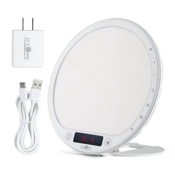 【商品名】　JUXLamp 光目覚まし 時計 ライト 10000 lルクス リフレッシュする 日出/日没再現 8種類の自然音 ベッドサイドランプ 朝起き 【商品説明】　・?N????????i????o???[?h?j?B??莞??????...