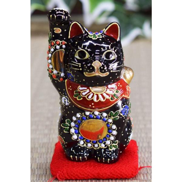 【商品名】　招き猫 置物 九谷焼 右手 招き猫 黒盛 プレゼント ギフト 開店祝い 【商品説明】　・??J?????{??O??F?G????????A??????{???￥????`???H?|?wJapan Kutani?x??????...