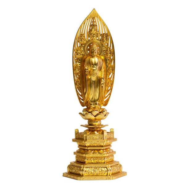 【商品名】　仏像 阿弥陀如来 舟形 24.5cm（金メッキ/24金） 仏師：牧田秀雲 原型＿『浄土宗』 高岡銅器(あみだにょらい舟/ＸL) 【商品説明】　・?V???[?Y?F???{??(????????)・?{??T?C?Y?F????...