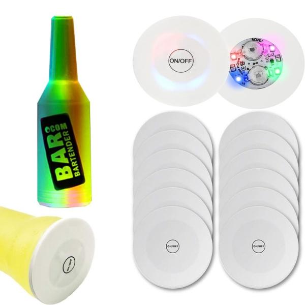 【商品名】　光るコースター LEDコースター 10枚入り ３点灯モード (RGB 発光) 【商品説明】　・?y3???_?????[?h?z:??????ON/OFF?X?C?b?`???????? ???M(??????])?F?p?g?...
