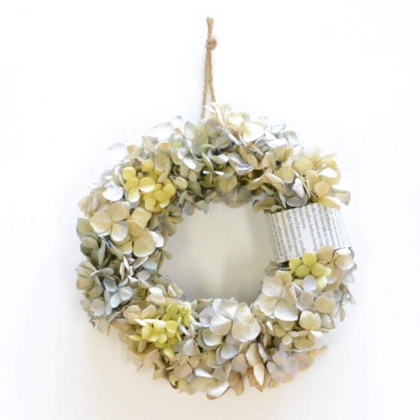 【商品名】　Lulu's ルルズ ふんわり＊紫陽花のドライフラワーリース ドライフラワー ナチュラルリース サイズ:直径約19cm×奥行約5? ふんわり 【商品説明】　・?W???u???[?n??4??????????????h???C?...