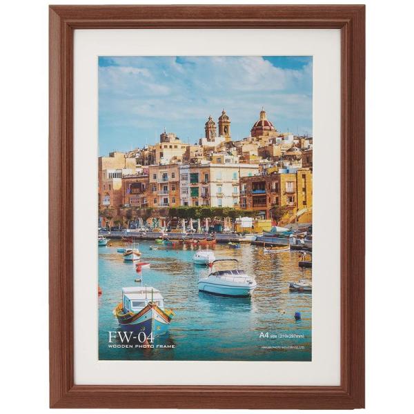 【商品名】　ハクバ HAKUBA 木製額縁 FW-04 A4 ブラウン FW-4-BRA4 【商品説明】　・?d?? : 747g・?t???[??????F????A?O???F?K???X??・?z???O???@ : W279?~H3...