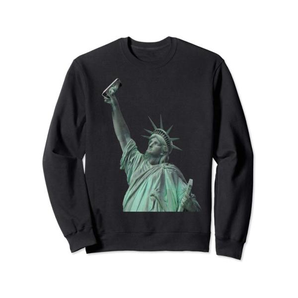 【商品名】　自由の女神の面白い像 Selfie ユーモアのお土産 Statue Of Liberty トレーナー 【商品説明】　 【サイズ】　高さ : 5.51 cm　横幅 : 24.21 cm　奥行 : 35.79 cm　重量 : 400...