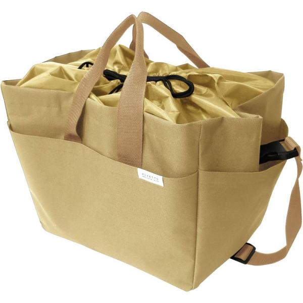 【商品名】　miketto 保冷 レジかご用バッグ 「ROUGH」 ベージュ 【商品説明】　・?X?[?p?[??????W??????s?b?^???T?C?Y!?o?b?O????A???g???????????N?b?V?????t?...