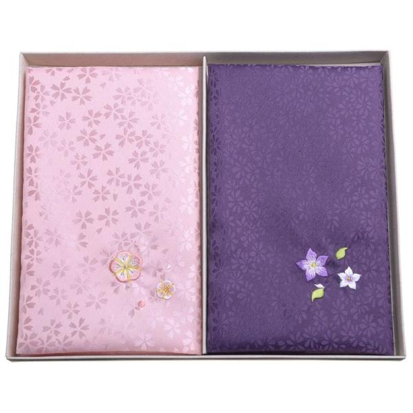 【商品名】　小花綸子刺繍ソフト金封ふくさ２枚セット 日本製 りんず金封袱紗慶弔セット 慶弔両用2枚組箱入り 冠婚葬祭 結婚式 ブラックフォーマル 葬儀  【商品説明】　・?y?T?C?Y?z??????F????12cm?A?c??20cm...