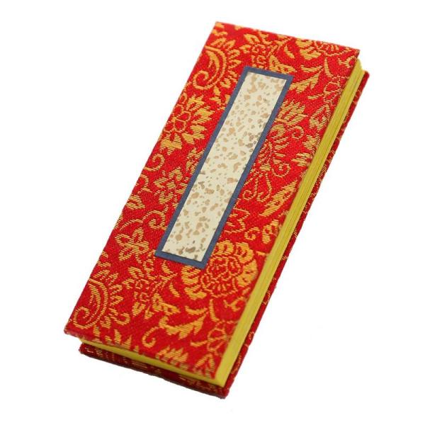 【商品名】　京仏壇はやし 過去帳 並金襴 (赤) 4寸 日付入り 縦 12cm 横 5cm (セット品 京仏壇はやしクロス) 【商品説明】　・?T?C?Y?F ?c ??12cm ?? ??5cm ???? ??2cm・?Z?b?g?i?F...