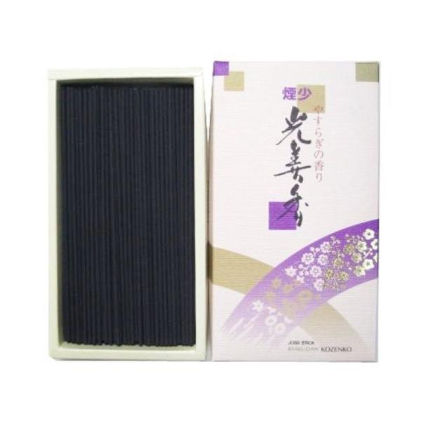 【商品名】　淡路梅薫堂の煙の少ないお線香白檀 微煙 けむりの少ない 煙少光善香 90g 白檀香木 #121 【商品説明】　・?p?b?P?[?W?F?????B??????F?F???F/?p?b?P?[?W?T?C?Y?F????16cm...