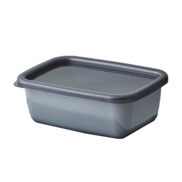 【商品名】　野田琺瑯 ホワイトシリーズ 保存容器 レクタングル 深型 M シール蓋付 日本製 GRF-M グレー 【商品説明】　・?T?C?Y?F18.3?~12.5?~6.2cm?@?d??F300g・?????????u????????...