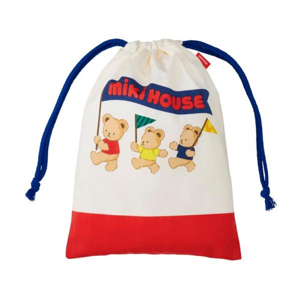 【商品名】　ミキハウス 巾着袋 くま 日本製 男の子 女の子 ベビー キッズ 幼稚園 保育園 子供服 15-4138-680 赤 【商品説明】　・?T?C?Y?FW20?~H26.5cm?????O?L???^?O?t・?u???[?h・?...
