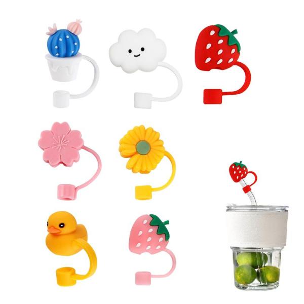 【商品名】　Coollooda ストローキャップ シリカゲルストローカバー 7個入 防塵防滴 ストローチップ シリコン ストローカバー カバー かわいい 【商品説明】　・?y?K???T?C?Y?z?X?g???[???b?h??A????...