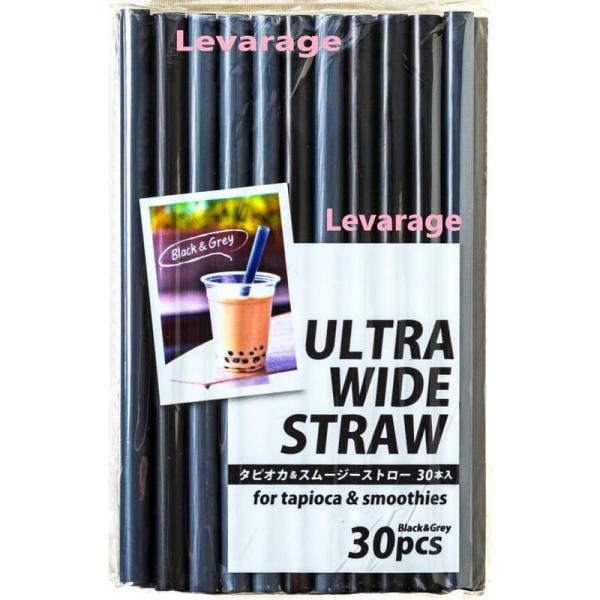 【商品名】　黒＆グレー ストロー 30本入り ウルトラワイドストロー タピオカ＆スムージーストロー 4903234007332 Levarage 【商品説明】　・?F?F?u???b?N?A?O???[?@?@?^?@?@?T?C?Y?F2...