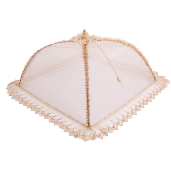 【商品名】　SAMUO 食卓カバー フードカバー 折り畳み 正方形 虫よけ 埃よけ 42cm×42cm (ベージュ) 【商品説明】　・?H??J?o?[?????42cm?~42cm??????`??A?{??????????24?p?B?...