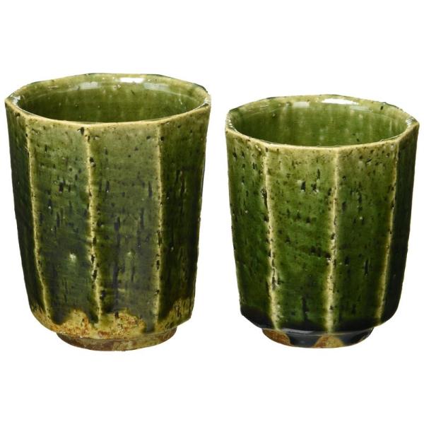 【商品名】　アイトー(Aito) 京焼 清水焼 木野窯 湯呑 組湯呑 織部面取 UOM882 【商品説明】　・?T?C?Y:??-??a7.5?~????9.5cm?A??-??a7?~????9cm・?Z?b?g???e:?????E??...