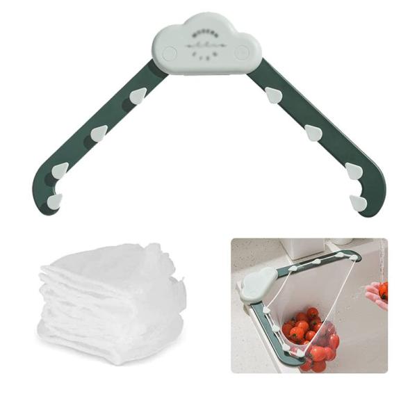 【商品名】　三角コーナー 使い捨て水切り袋100枚 キッチンシンクストレーナー シンクドレインストレーナー 水切りネット 折りたたみ可能 三角形のラック 【商品説明】　・?y?G?R???g???????zPP?????p????A?G?R...