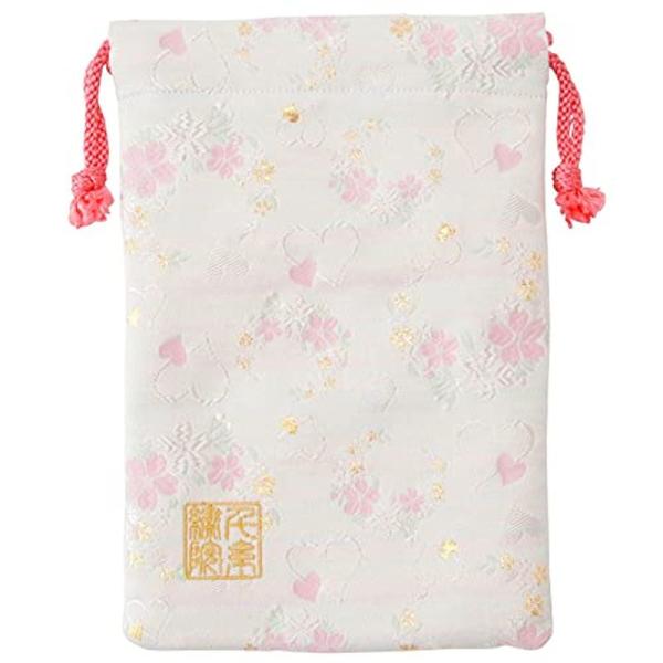 【商品名】　千糸繍院 西陣織 金襴 巾着袋（裏地付き） 白愛桜 中サイズ 【商品説明】　・?O?????????X???S??????h?J???{???????A?E?l??1??1?????J??d?グ???????B・?T?C?Y?F...
