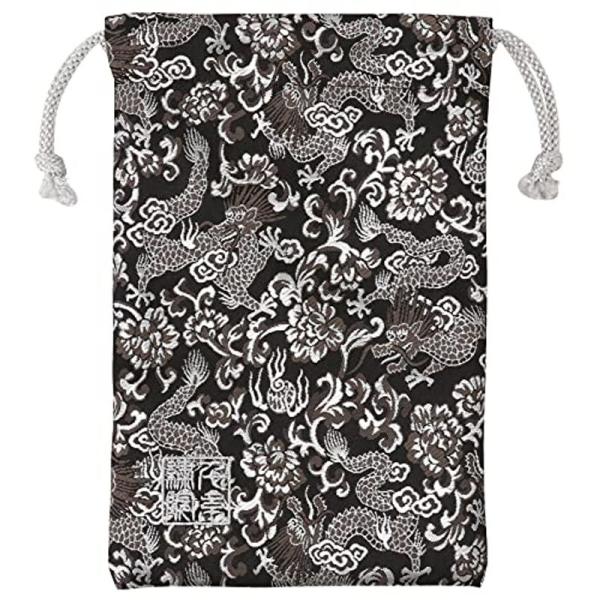 【商品名】　千糸繍院 西陣織 金襴 巾着袋（裏地付き） 黒銀龍 中サイズ 【商品説明】　・?O?????????X???S??????h?J???{???????A?E?l??1??1?????J??d?グ???????B・?T?C?Y?F...