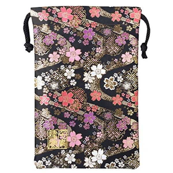 【商品名】　千糸繍院 西陣織 金襴 巾着袋（裏地付き） 清流夜桜 中サイズ 【商品説明】　・?O?????????X???S??????h?J???{???????A?E?l??1??1?????J??d?グ???????B・?T?C?Y?...