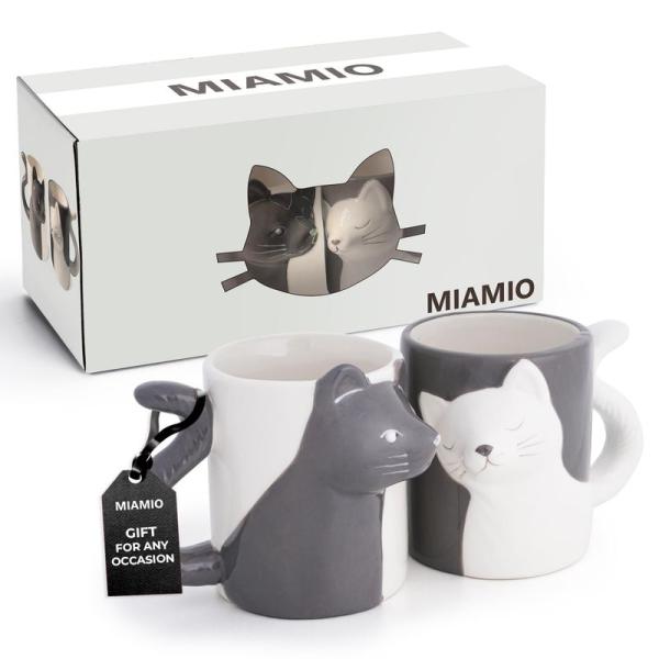 【商品名】　MIAMIO - Kissing Cat Mugs Set/Coffee Cups, Cat Lover Gifts for Men/Wom 【商品説明】　・?????? ???????????? - 350 ml??e???A...