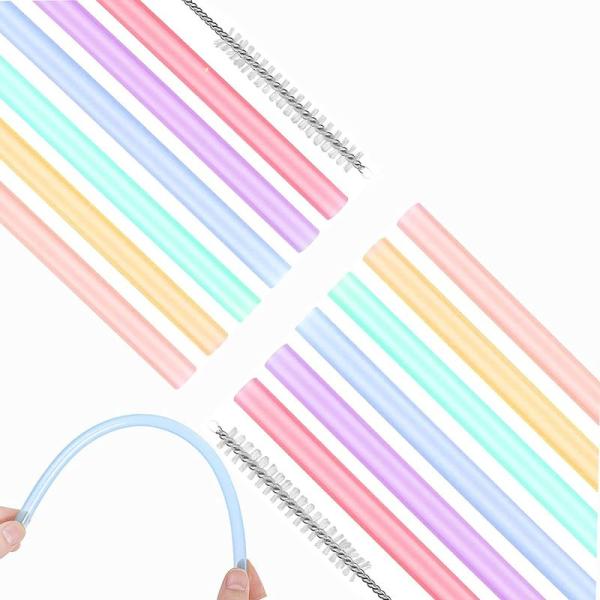 【商品名】　12本の繰り返し使用可能なシリカゲルストロー、2本のクリーニングブラシを持って、BetterJonnyカラーは子供用ストロー、柔軟なロングス 【商品説明】　・??y?L?????p?z?F????????V???J?Q???X?...