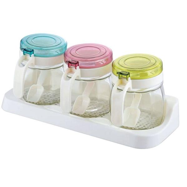 【商品名】　ガラス製カラフル調味料カップ 3個セット（スプーン付き） 【商品説明】　・?E???????f?U?C??????A?z?[???p?[?e?B???g?b?s???O?e???R?[?q?[?^?C???????q??????...