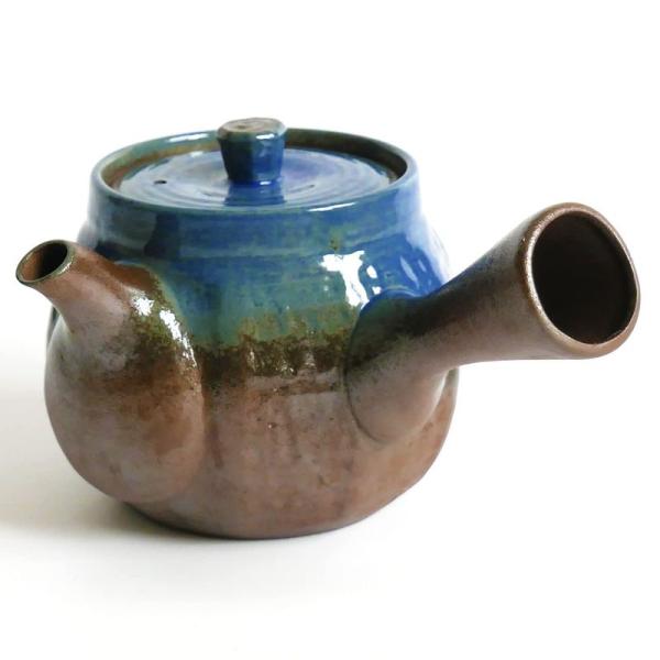【商品名】　 大容量 で 軽い きつさこ 大輪急須 萬古焼 460ml 3人分 日本製 大きい 深蒸し ばんこやき きゅうす (青) 【商品説明】　・?y ??e???}?{ ?z2?`3?l??????x????????460?????d...