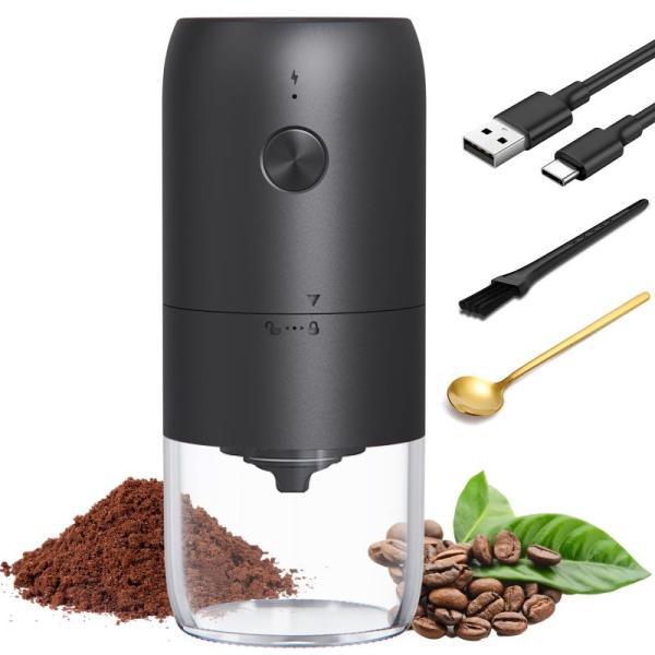【商品名】　電動コーヒーグラインダー、DERGUAM 充電式コーヒー豆グラインダー、ポータブル小型コーヒーグラインダー、調整可能な粗さ 1800mAh  【商品説明】　・?y?}???`?????x???z??? ???D?????????...