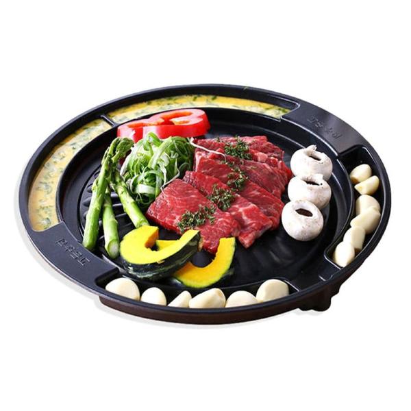 【商品名】　KAZARIKO サムギョプサル 焼肉プレート 鉄板焼き 直火式 グリルパン 焦げ付き防止 コーティング 丸型 (30CM) 【商品説明】　・1.???????????D??Nonstick?R?[?e?B???O4?w?d?グ...