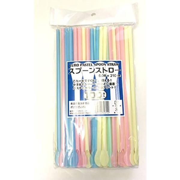 【商品名】　スプーンストロー 100本入 6.0Φ×210mm 【商品説明】　・1 x Scoop and Suck Spoon Straw・Food Sanitation Law Compliant・Made of polypropyle...