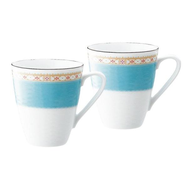 【商品名】　Noritake ノリタケ マグカップ ( ペアセット ) 295cc ハミングブルー 電子レンジ対応 2個 ファインポーセレン P5355 【商品説明】　・Country of Origin: SRI LANKA・Materi...