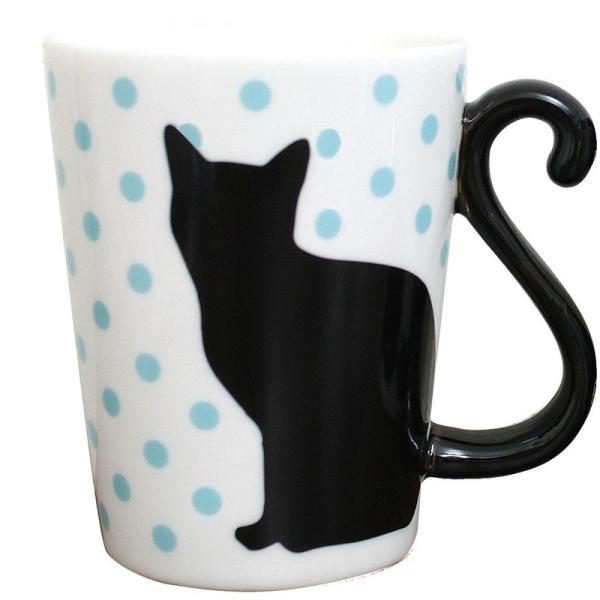 【商品名】　アルタ マグカップ ツインマグ ニューシリーズ 黒猫 ブルードット 300ml AR0604039 【商品説明】　・?T?C?Y:??W10.2 H10・?e??:300 ml・???????????????????????}?...