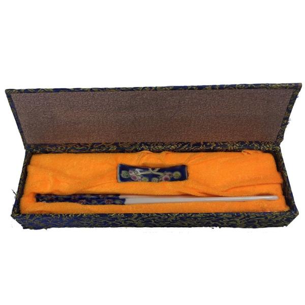 【商品名】　プラナカン 箸＆箸置きセット 藍色（箸一膳・箸置一個） 【商品説明】　・?Q?????????????B・?S?P?O?F・?T?C?Y?@7.5CM ??2CM ??2CM・?V???K?|?[???E?}???[?V?A??...