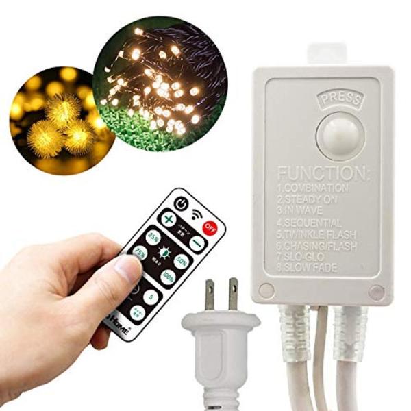 【商品名】　電光ホーム イルミネーション専用 屋外用 電源コントローラー リモコン操作 消灯タイマー 調光 8パターン点灯 ホワイト/ブラック コンセン 【商品説明】　・?_???p?^?[???F8???i???????[?@?￥?t?j...