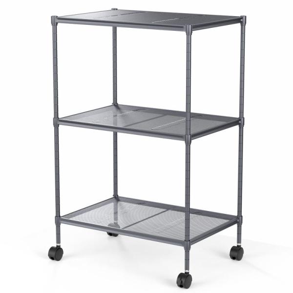 【商品名】　メタルラック スチールラック本体 キッチン収納ラック キャスター付きラック キッチン棚 - ラック 3段 幅45ｘ奥行31ｘ高さ74cm ポ 【商品説明】　・??y?g????P?E????????z?l?W?A?N?M???H...