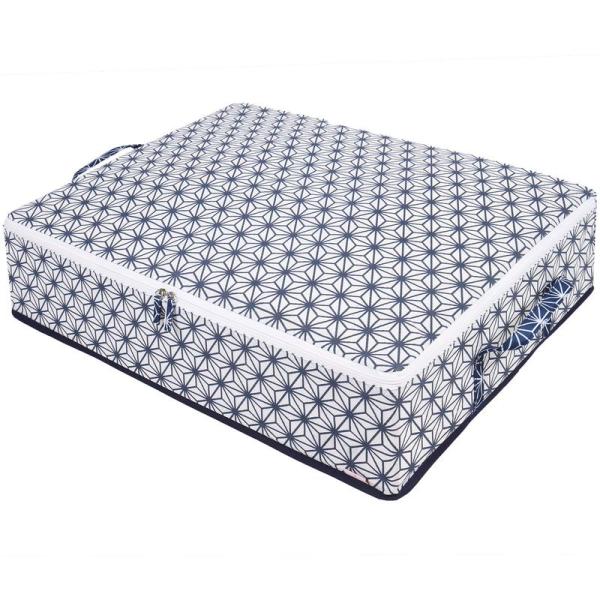 【商品名】　アストロ 収納ケース 羽毛布団用 ホワイト 麻の葉柄 不織布 折りたたみ 持ち手付き 850-09 【商品説明】　・?y?z?c??o??????X???[?Y?z:?_?u???X???C?_?[??R????^??????J...