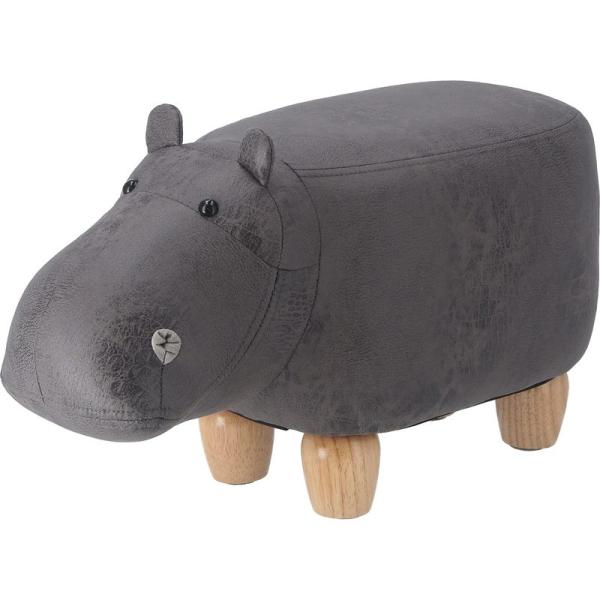 【商品名】　不二貿易 アニマルスツール 幅50×奥行33×高さ27cm カバ 耐荷重80kg オットマン 16744 ダークグレー 【商品説明】　・?T?C?Y:??50?~???s33?~????27cm?A?????:27cm・?f??...
