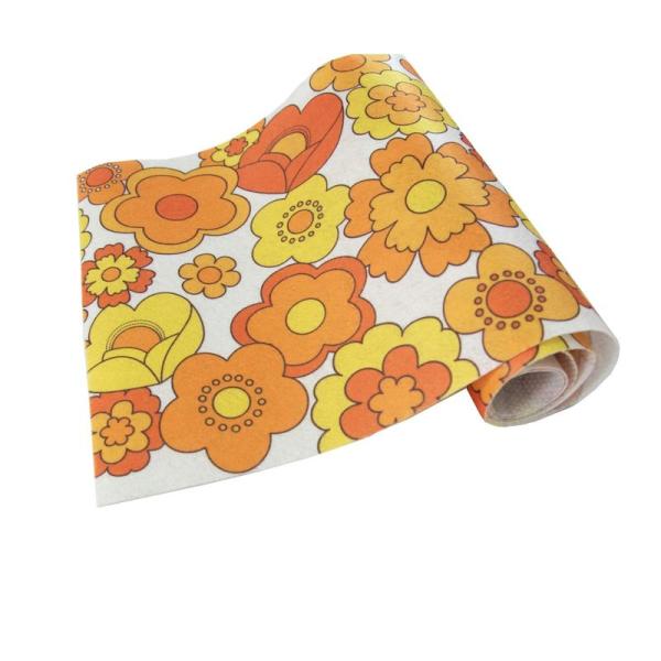 【商品名】　オカ(OKA) 食器棚シート ルアンス 約30cm×120cm オレンジ (保護 収納 レトロ 昭和 花柄) 【商品説明】　・?R??h?L???H???・?T?C?Y?@?F?@??30?~120cm・?f?@??@?F?@?...