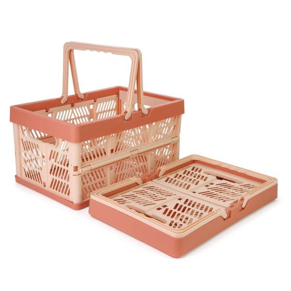 【商品名】　VicBre 折りたたみ コンテナ 2個セット フォールディング ハンディ コンテナ Lサイズ カゴ(ピンク) 【商品説明】　・?u?????f?U?C???v????肪?t???????f?U?C????A??????C?y?...